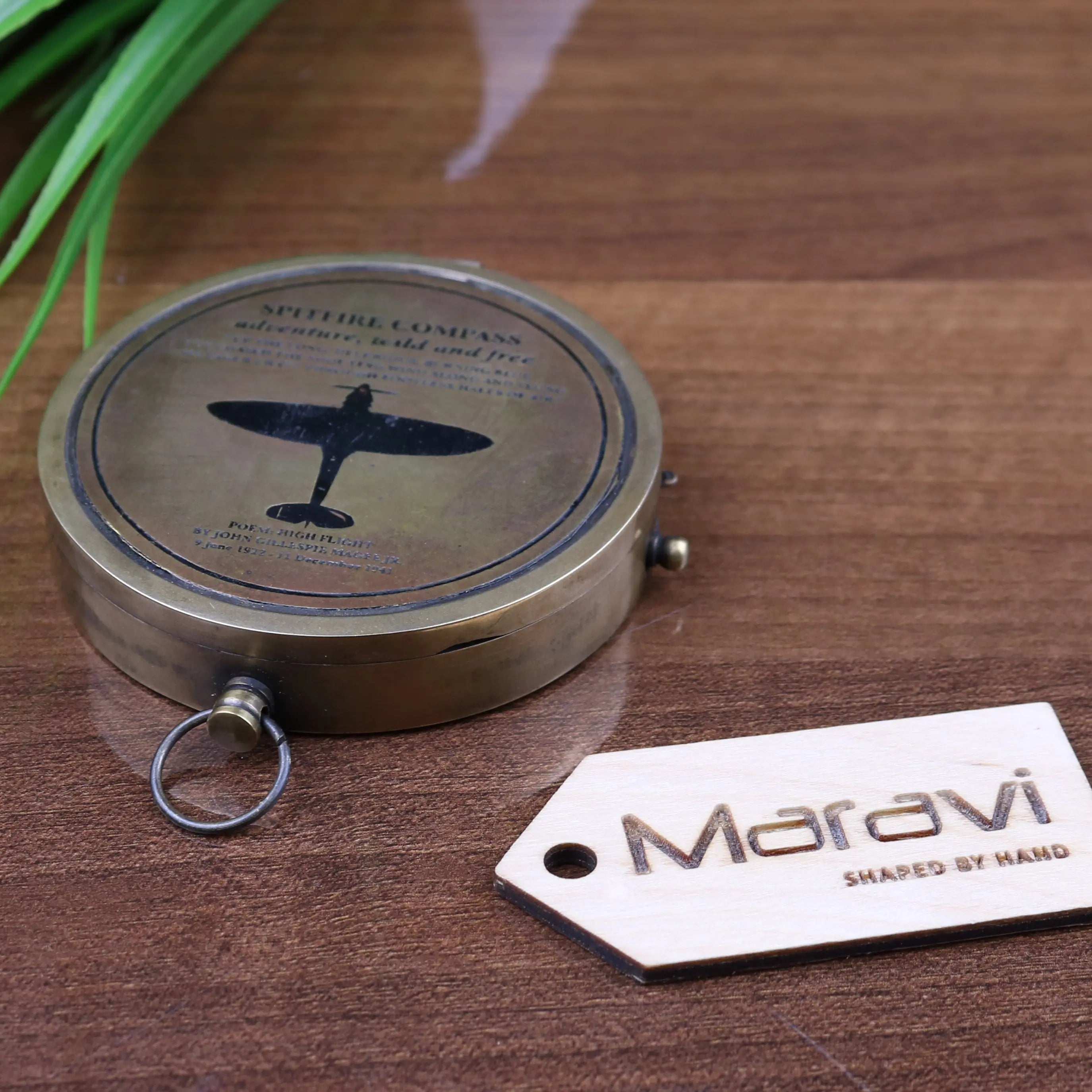 Spitfire Compass with High Flight Poem by John Gillespie Magee Jr – Maravi